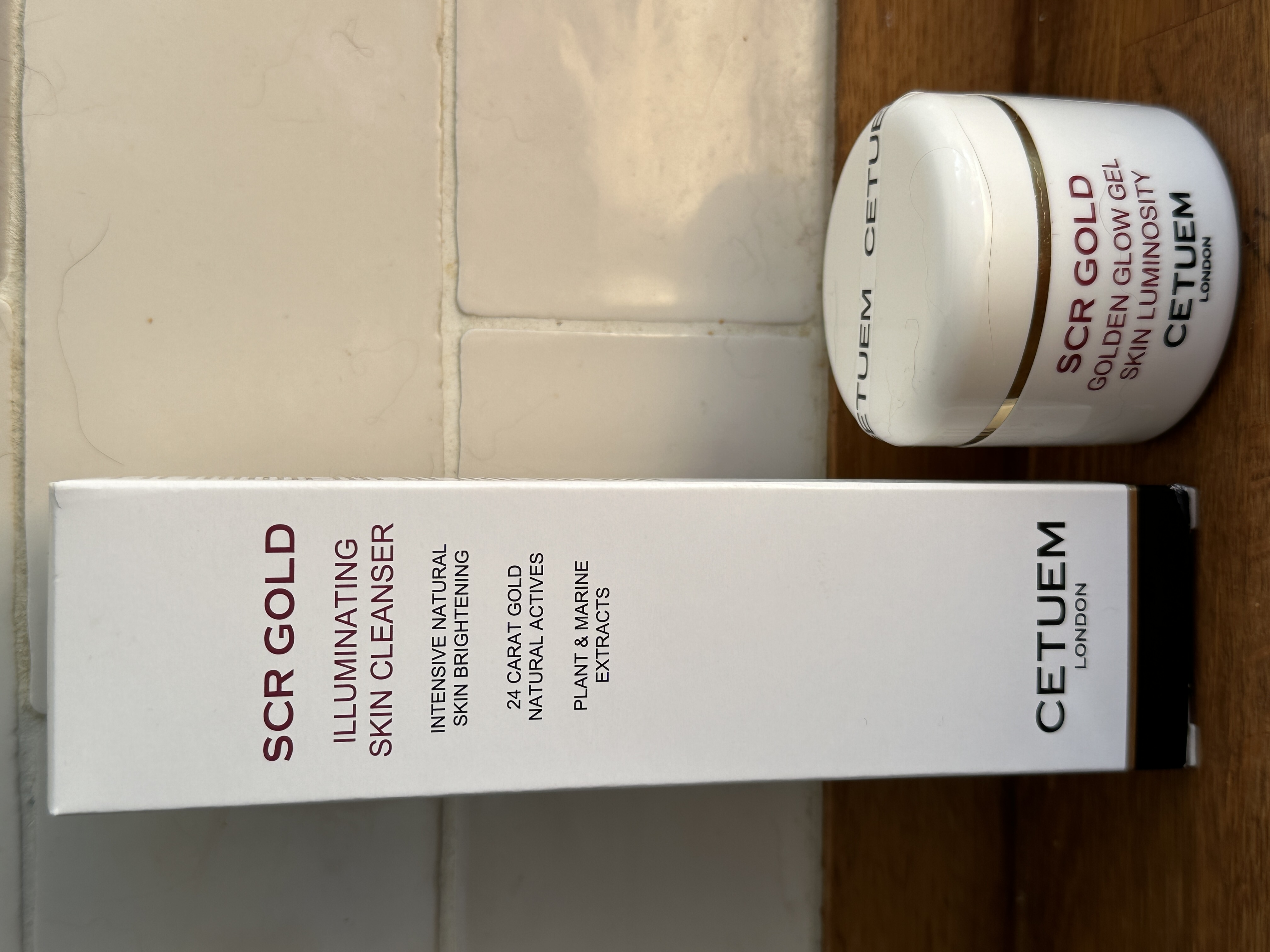 Cetuem SCR gold illuminating skin cleanser and SCR Gold golden glow gel ...
